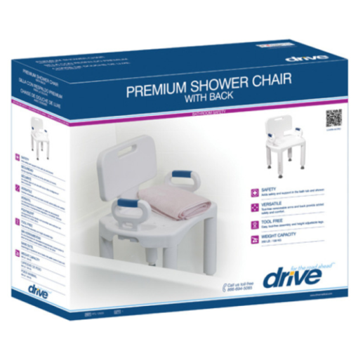 Premium Series Shower Chair with Back and Arms - Rehab Medical Mobility