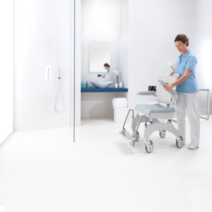 Aquatec Ocean Ergo Shower Commode with Collection Pan, Lid, and Pan ...