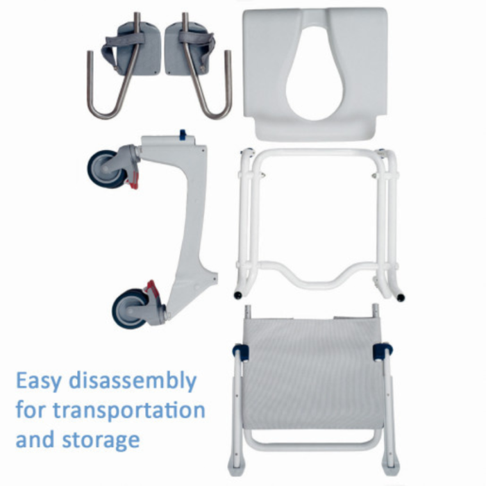 Aquatec Ocean Ergo XL Shower Commode with Collection Pan, Lid, and Pan ...
